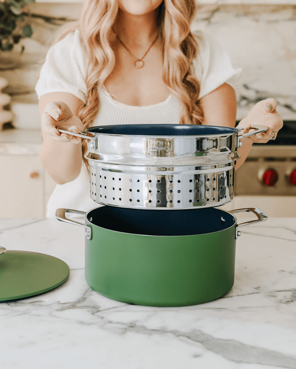 The Kilne 9.5" Ceramic Steamer Pot | Non-Stick, Non-Toxic | Kilne